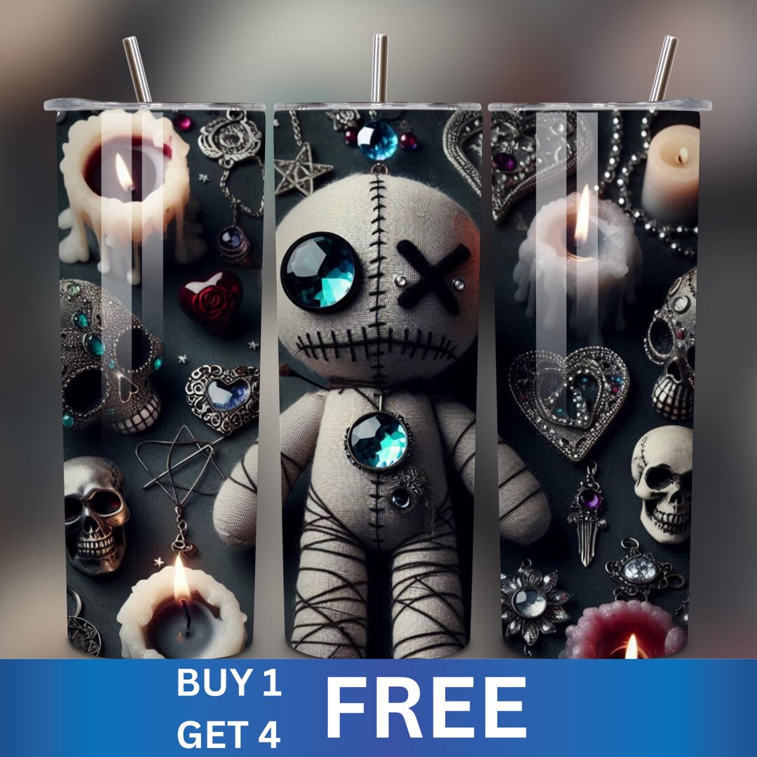 Voodoo Doll Tumbler Wrap, 20oz Skinny Sublimation Design, Gothic ...