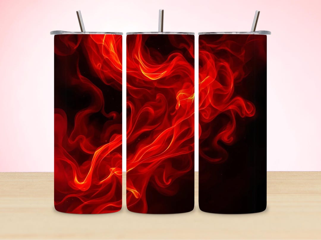 Red Smoke Tumbler Wrap, Smokey Skinny Tumbler PNG, 20 Oz Sublimation ...
