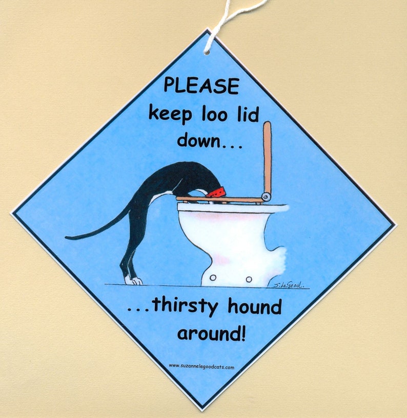 Bengal Cat Art Painting Sign Keep Loo Lid Closed Laminated Hanging Sign ...