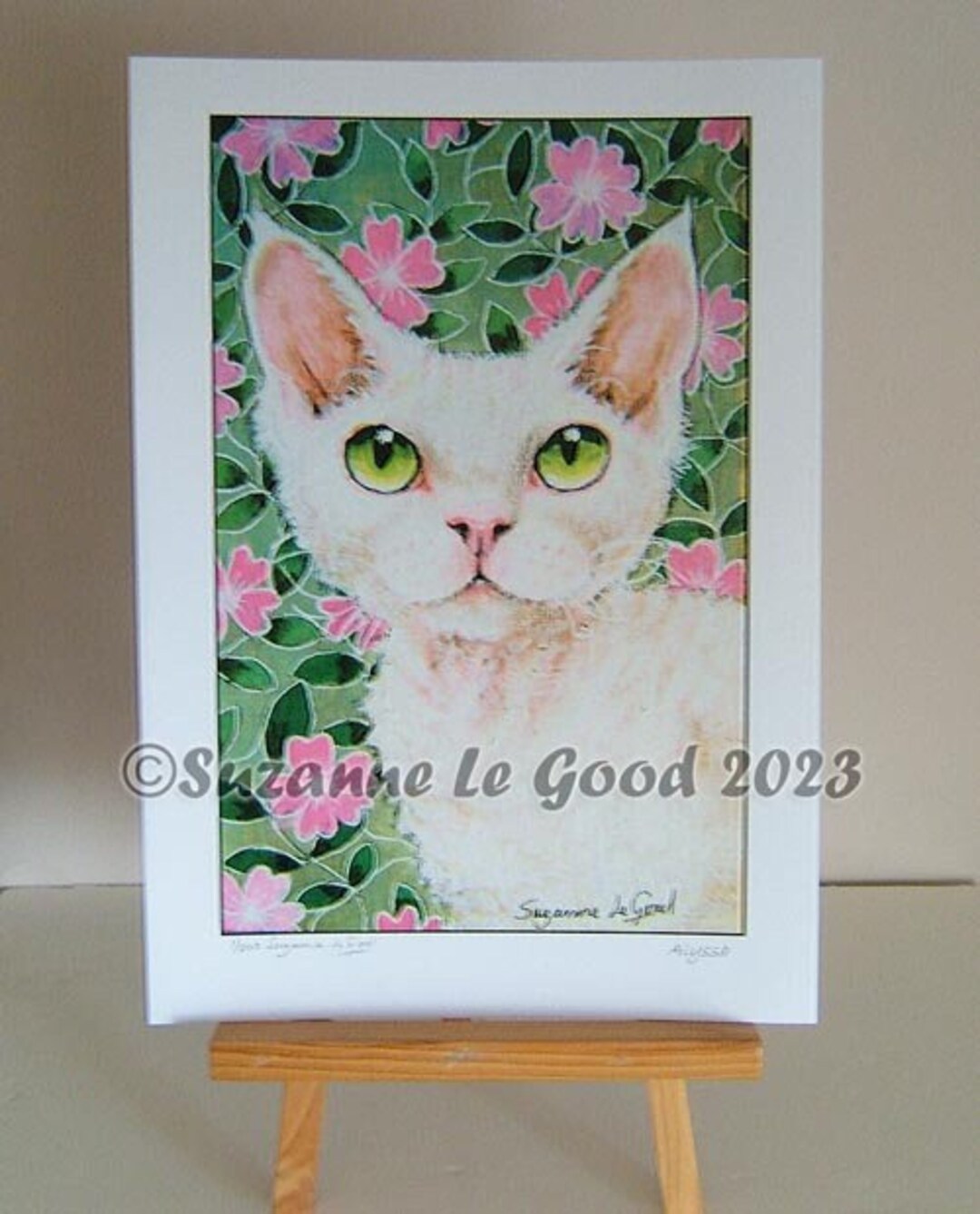 Devon Rex Cat Art Print White Limited Edition Signed Limited Edition ...