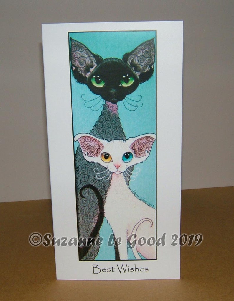 Devon Rex Cat Kitten Art Greetings Card From Original Painting - Etsy