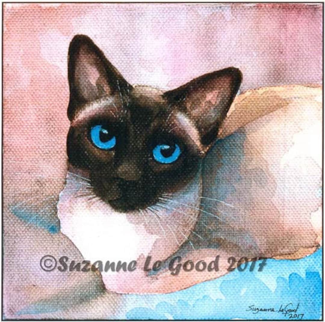 SIAMESE CAT PRINT - Applehead - Old-type - Sealpoint - Kitty - Limited ...