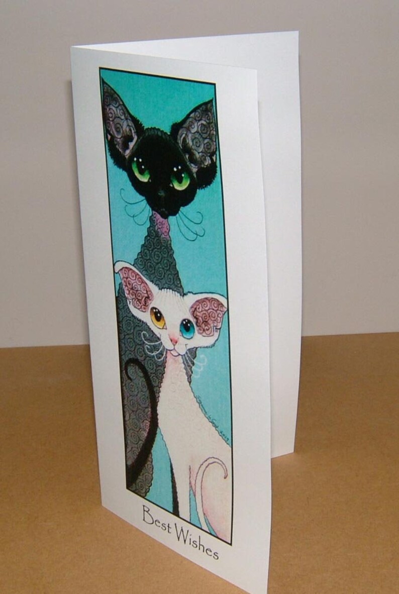 Devon Rex Cat Kitten Art Greetings Card From Original Painting - Etsy