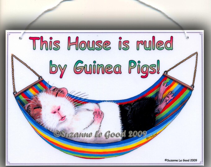 GUINEA PIG SIGN This House is Ruled By.. Painting Sign by Suzanne Le ...