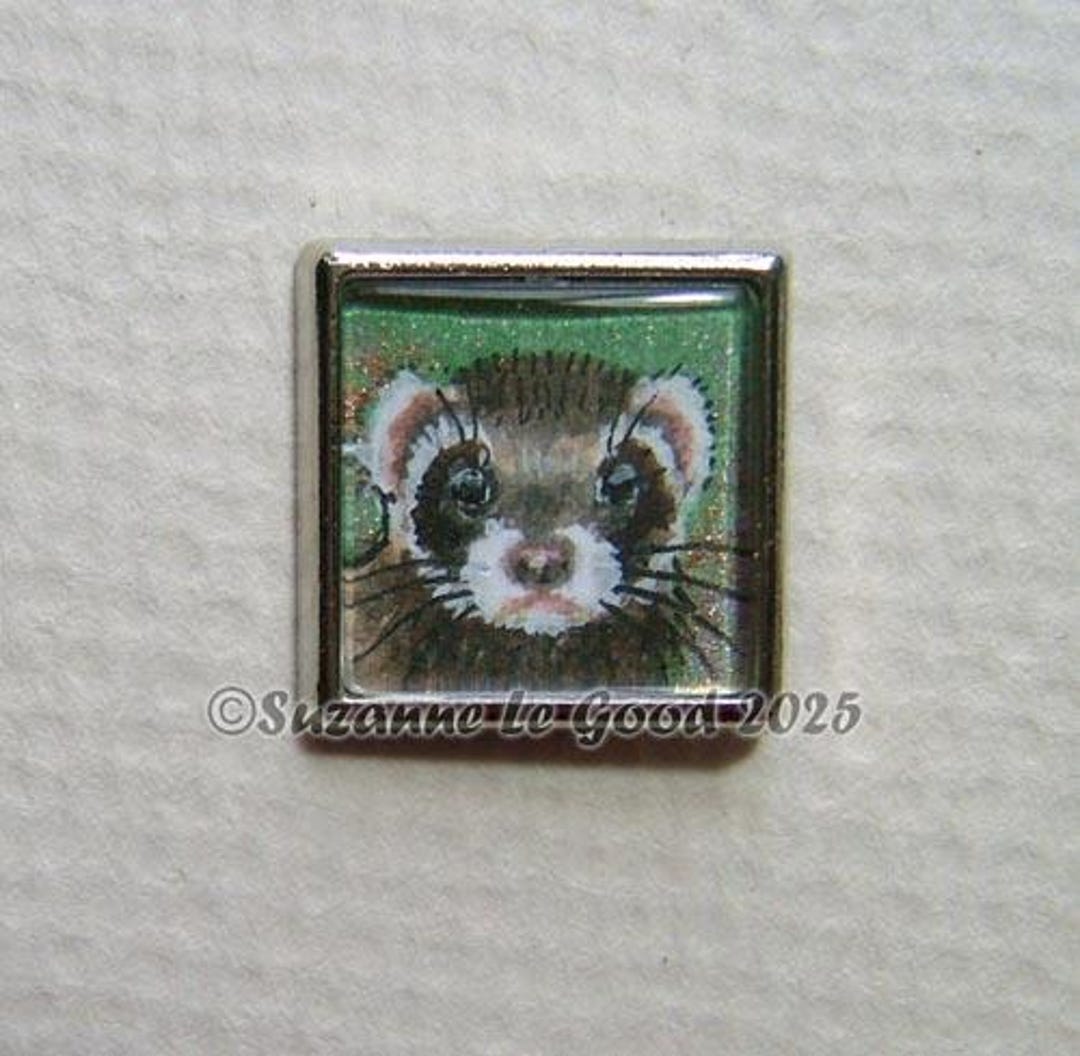 Ferret Polecat Art Painting Lapel Pin Brooch Watercolour Original Hand ...