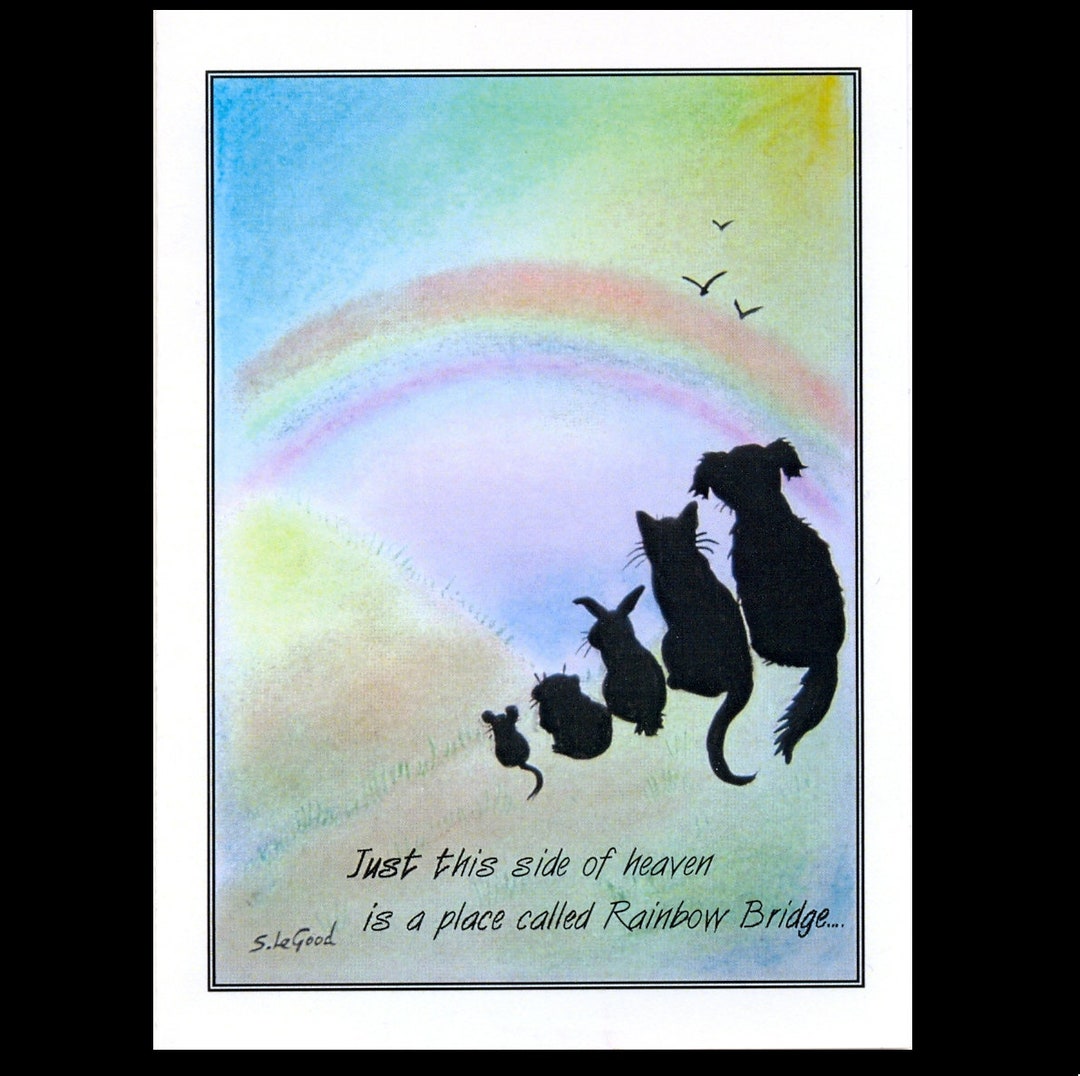 Rainbow Bridge Pet Loss Bereavement Art Cards 6 Pack From Original ...