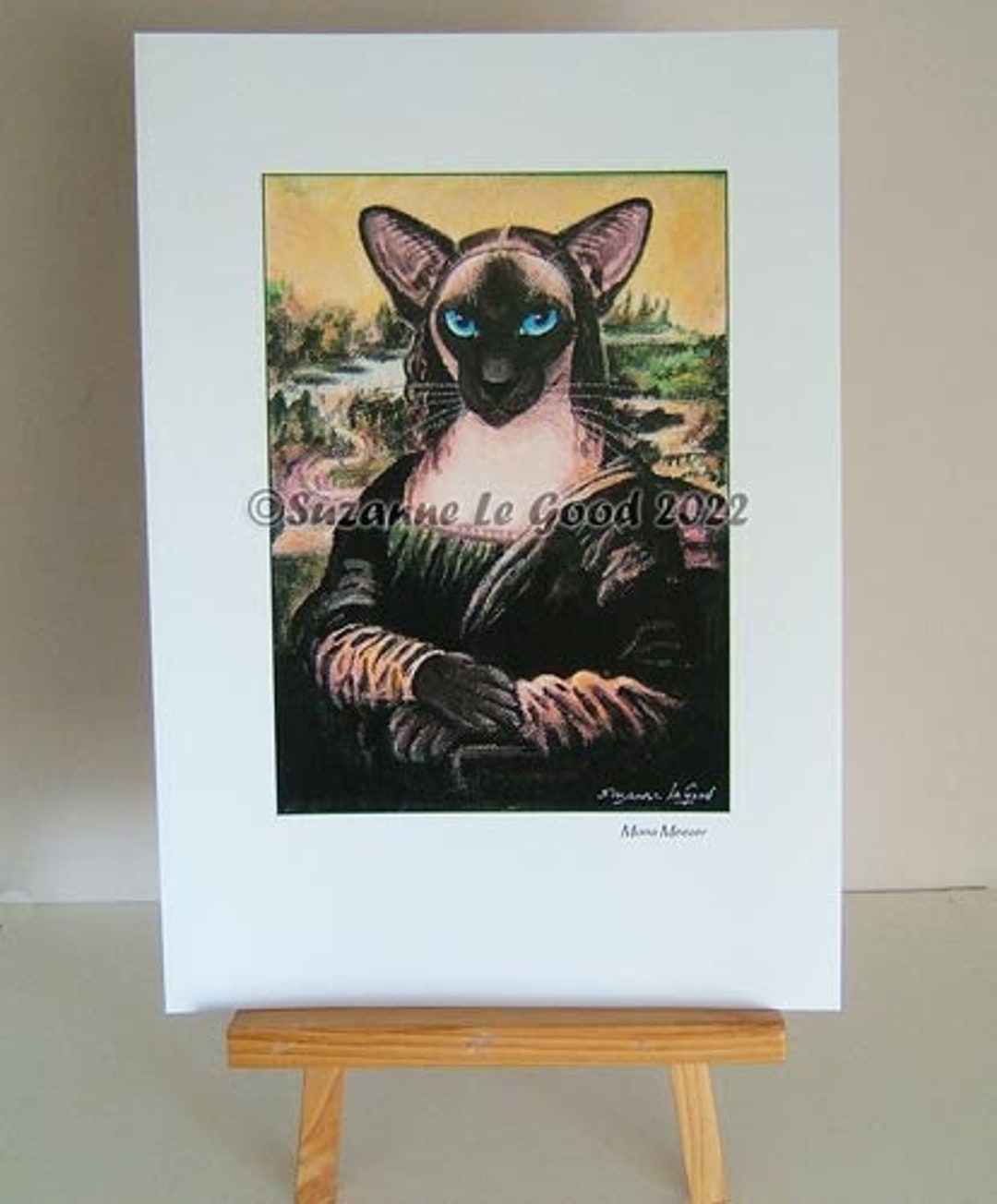 Siamese Cat Art Print Painting Sealpoint Mona Lisa Signed Limited ...