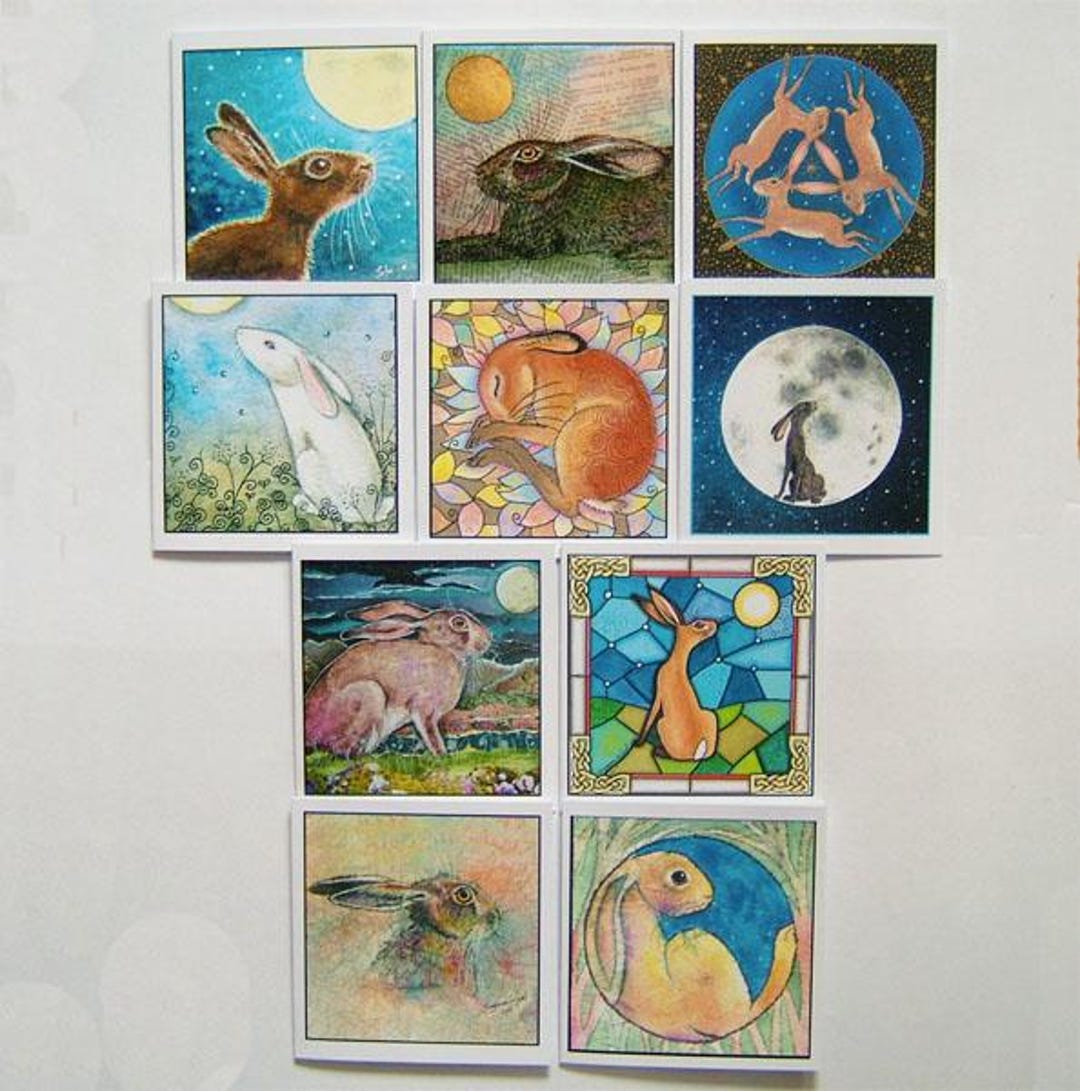Pack of 10 Assorted HARE Greetings Cards Original Designs From ...