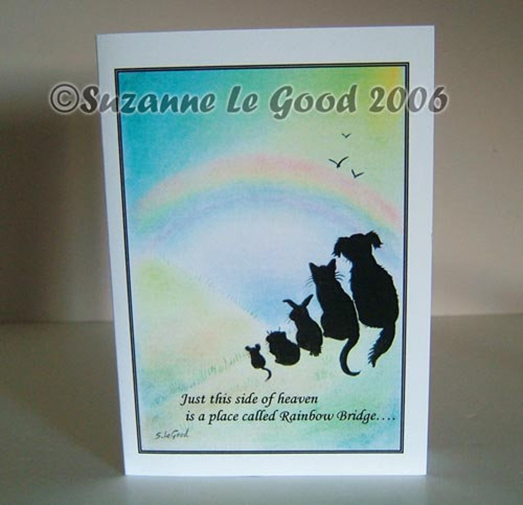 Rainbow Bridge Pet Loss Bereavement Art Cards 6 Pack From Original ...