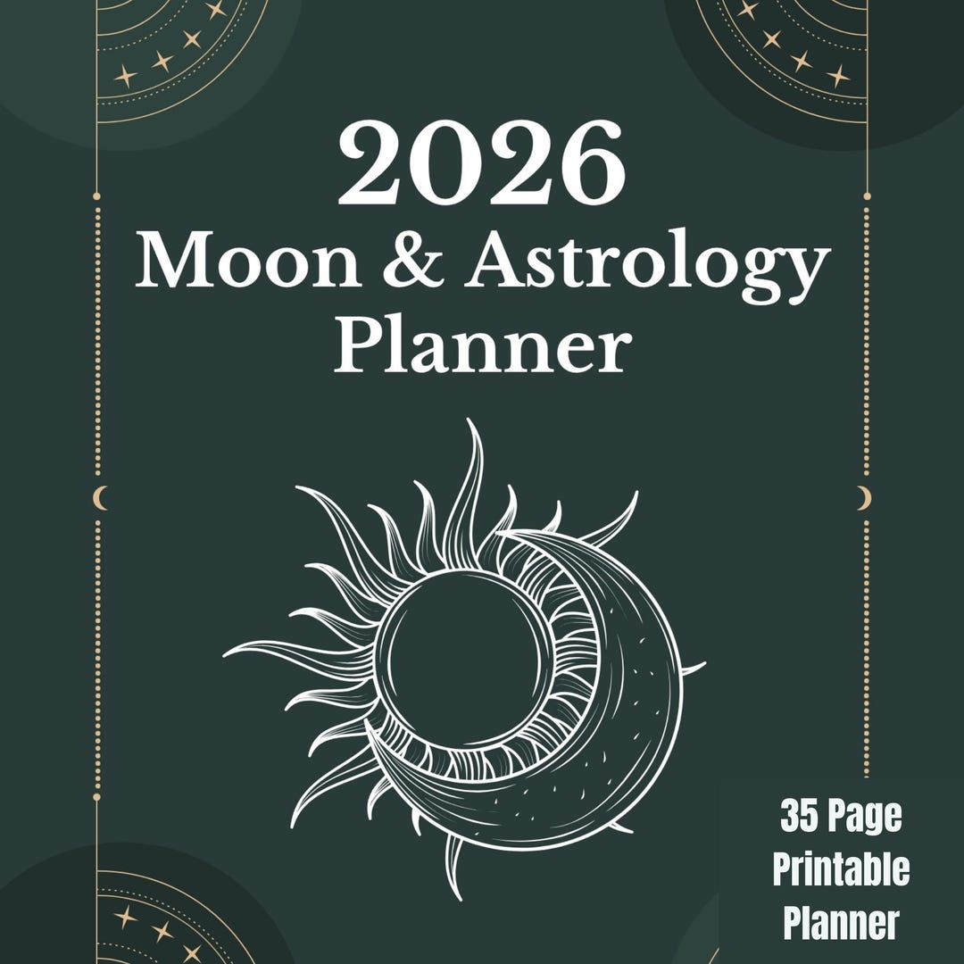 2026 Moon & Astrology Planner Printable | Lunar Calendar 2026 | Moon ...