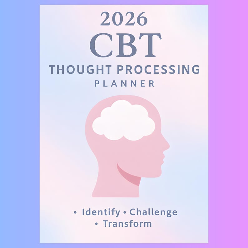 2026 CBT Thought Processing Planner | Anxiety & Overthinking Workbook ...
