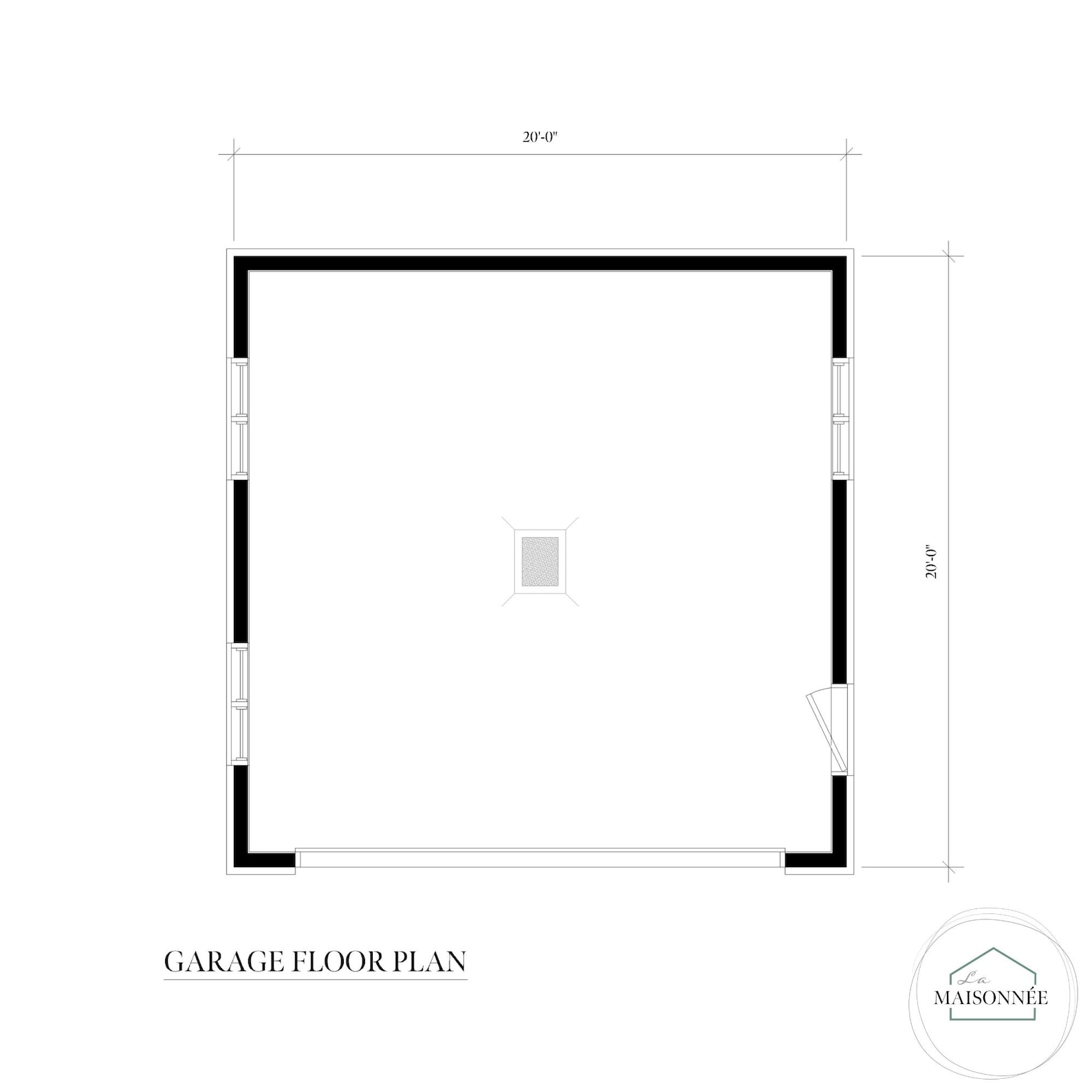 20x20 Garage Plans, 2 Car Detached Garage, Modern Farmhouse Design ...