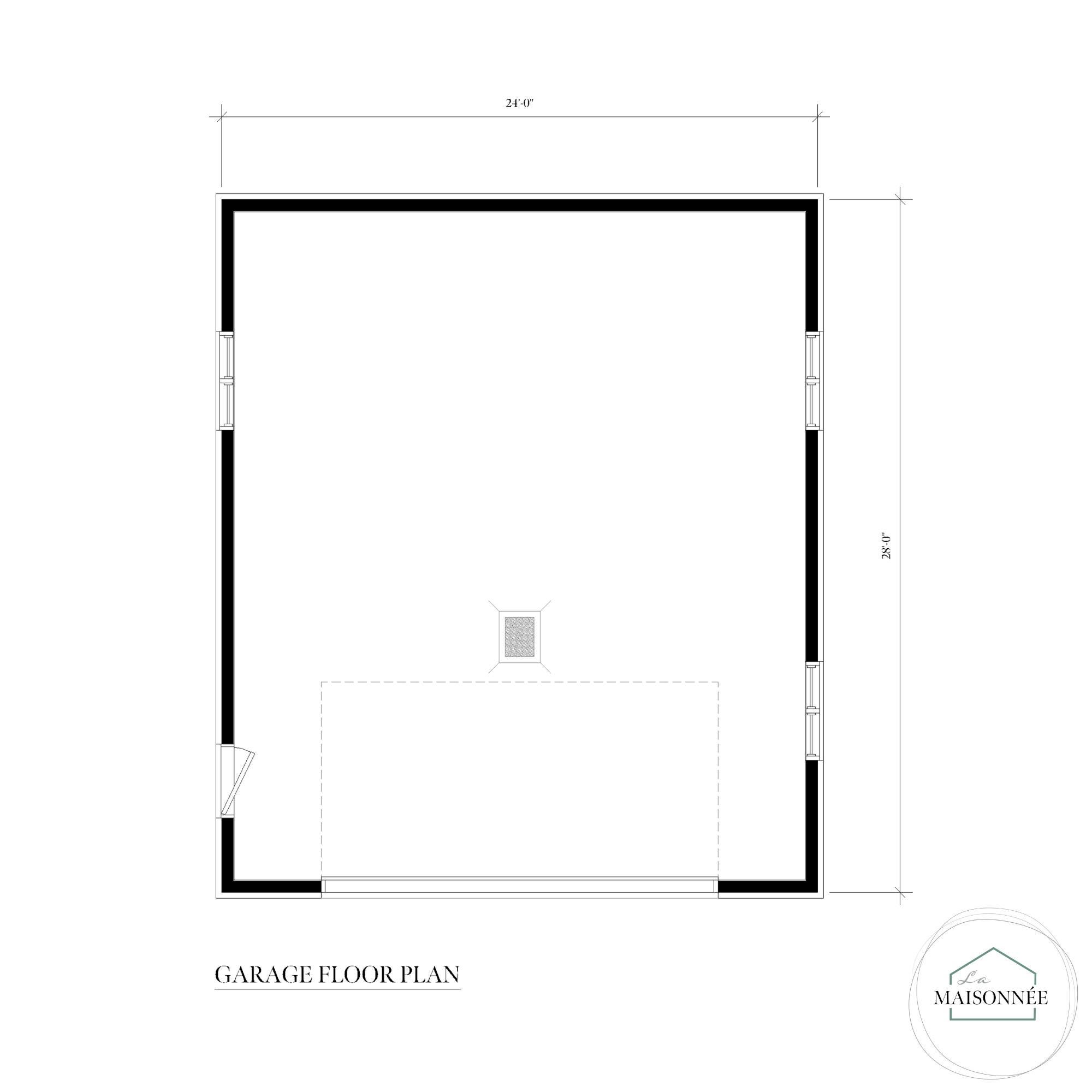 Garage Plan 24'x28' 2-car Garage Plans De Garage Floorplan Garage ...