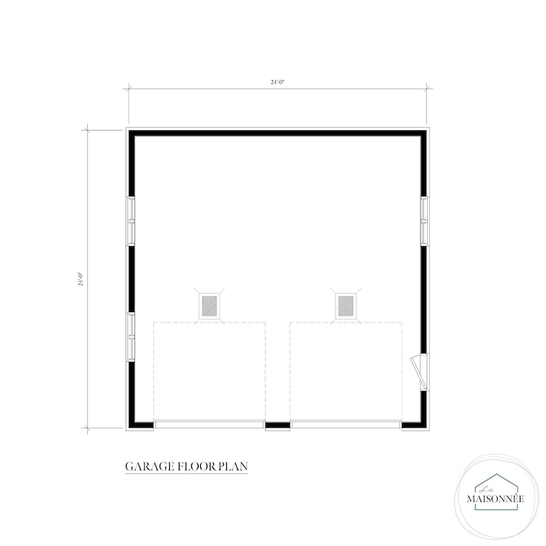 Garage Plan 24'x24' 2-car Garage Plans De Garage Floorplan Garage ...