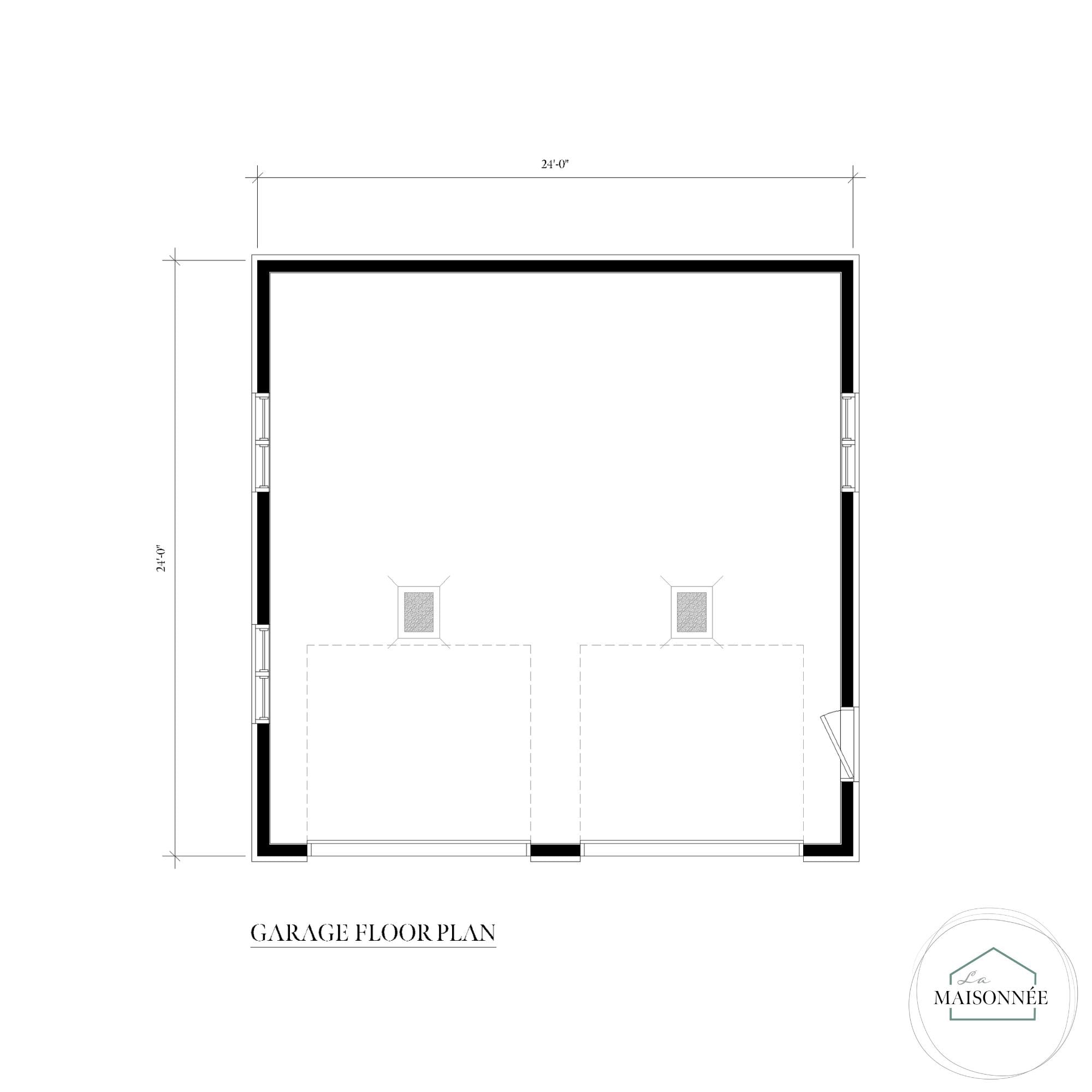 Garage Plan 24'x24' Garage Plan 24x24 Garage Plan Two Car Detached ...