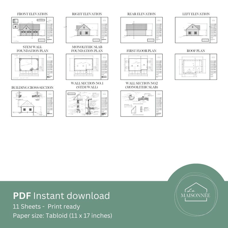 Garage Plan 36'x24' 3-car Garage Floorplan Garage Modern Garage Plans ...