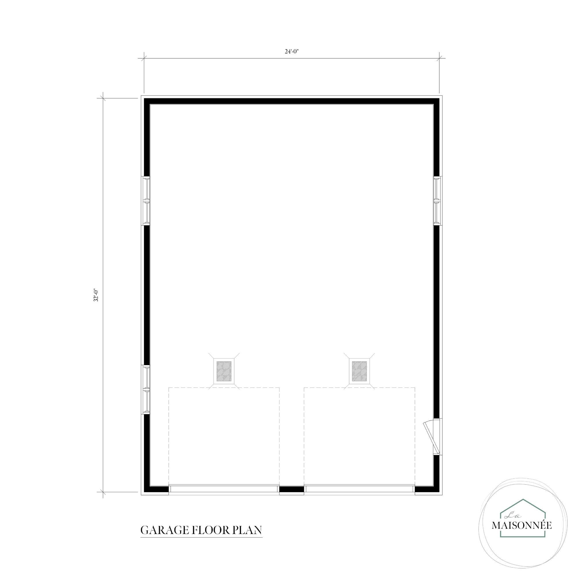 Garage Plan 24'x32' Garage Plan 24x32 Garage Plan Two Car Detached ...