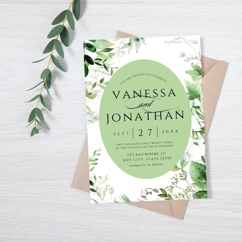 Let Love Grow Wedding Invitation Template - Etsy