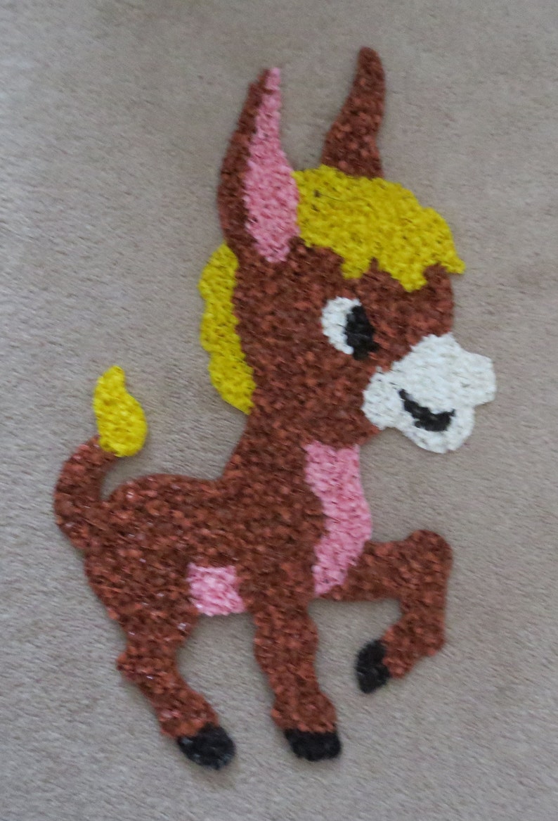MCM Christmas Cute Donkey, Melted Plastic Popcorn Donkey, Retro ...