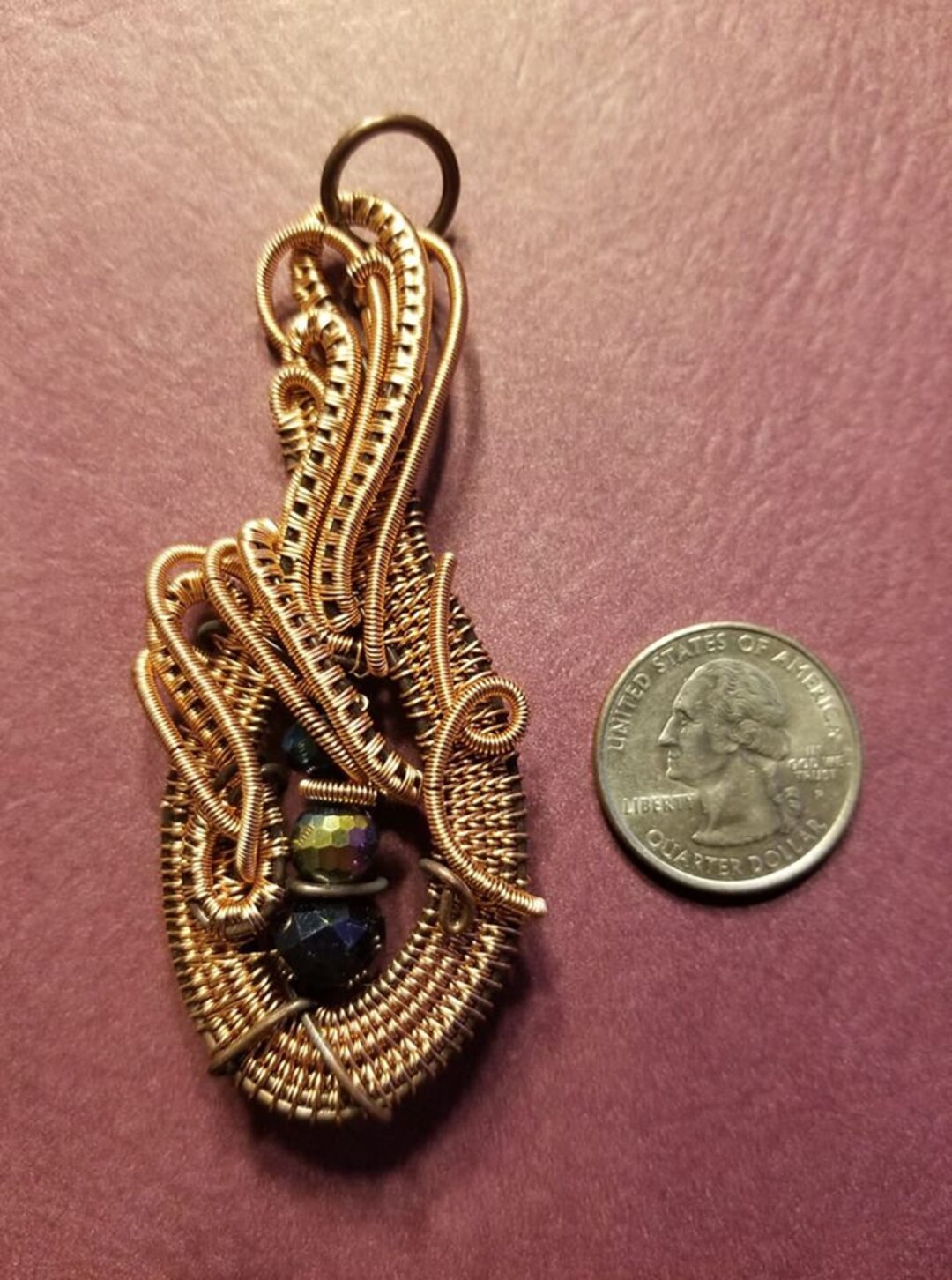 Teardrop Swirl Wire Wrap Pendant - Etsy