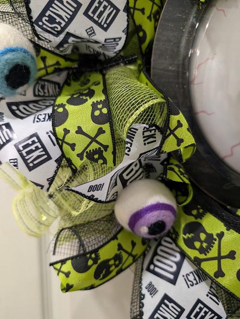 Spooky Wreath, Halloween, Eyeball Wreath, Halloween Decor, Front Door ...