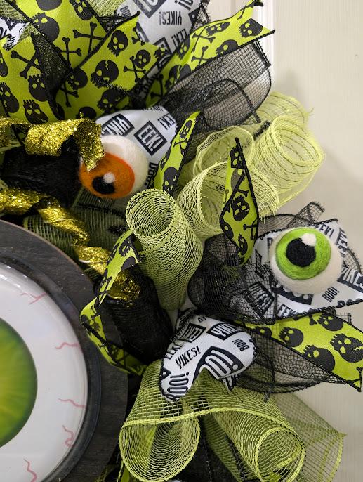 Spooky Wreath, Halloween, Eyeball Wreath, Halloween Decor, Front Door ...