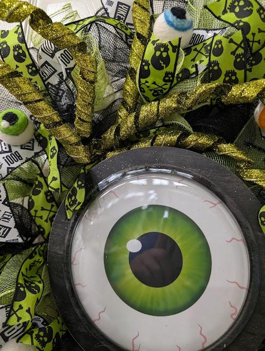 Spooky Wreath, Halloween, Eyeball Wreath, Halloween Decor, Front Door ...