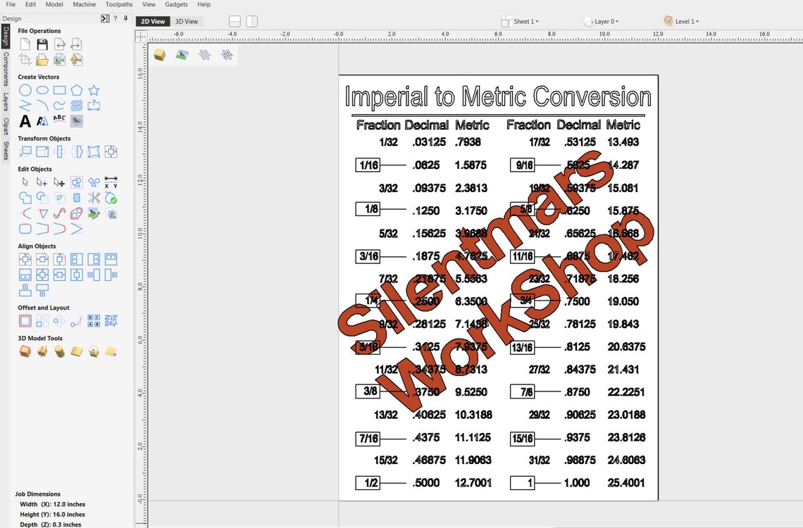 Measurement Conversion Chart | Imperial to Metric | Digital File | Svg ...