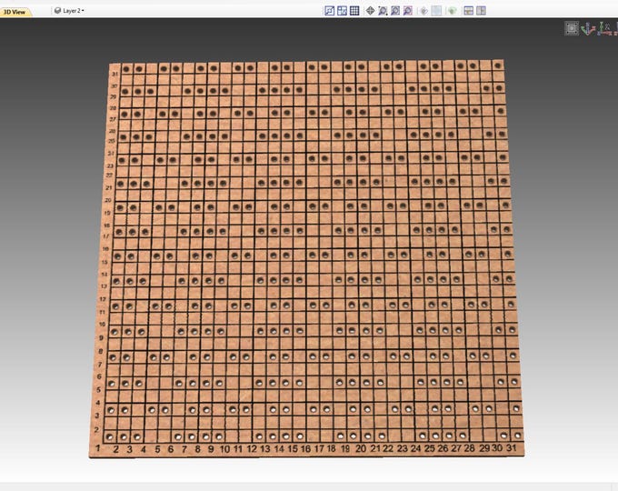 CNC Table Wasteboard - 33"x33" With 2" on Center T-nut Holes - Top Grid ...
