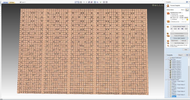 Onefinity CNC Wasteboard (metric) Surfacing, Grid and Threaded Inserts ...