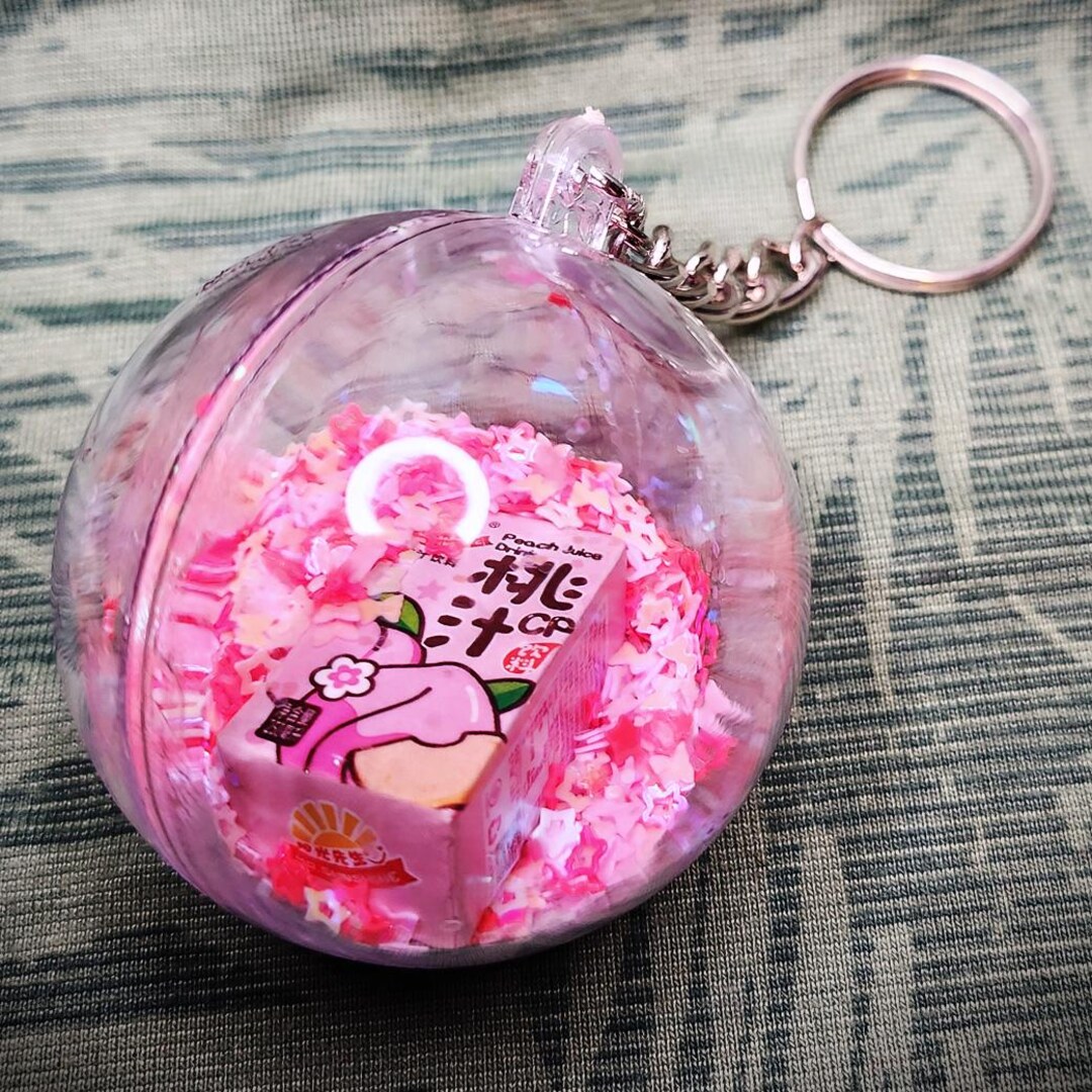 Peach Juice Box Shaker Keyring Fidget Accessories - Etsy