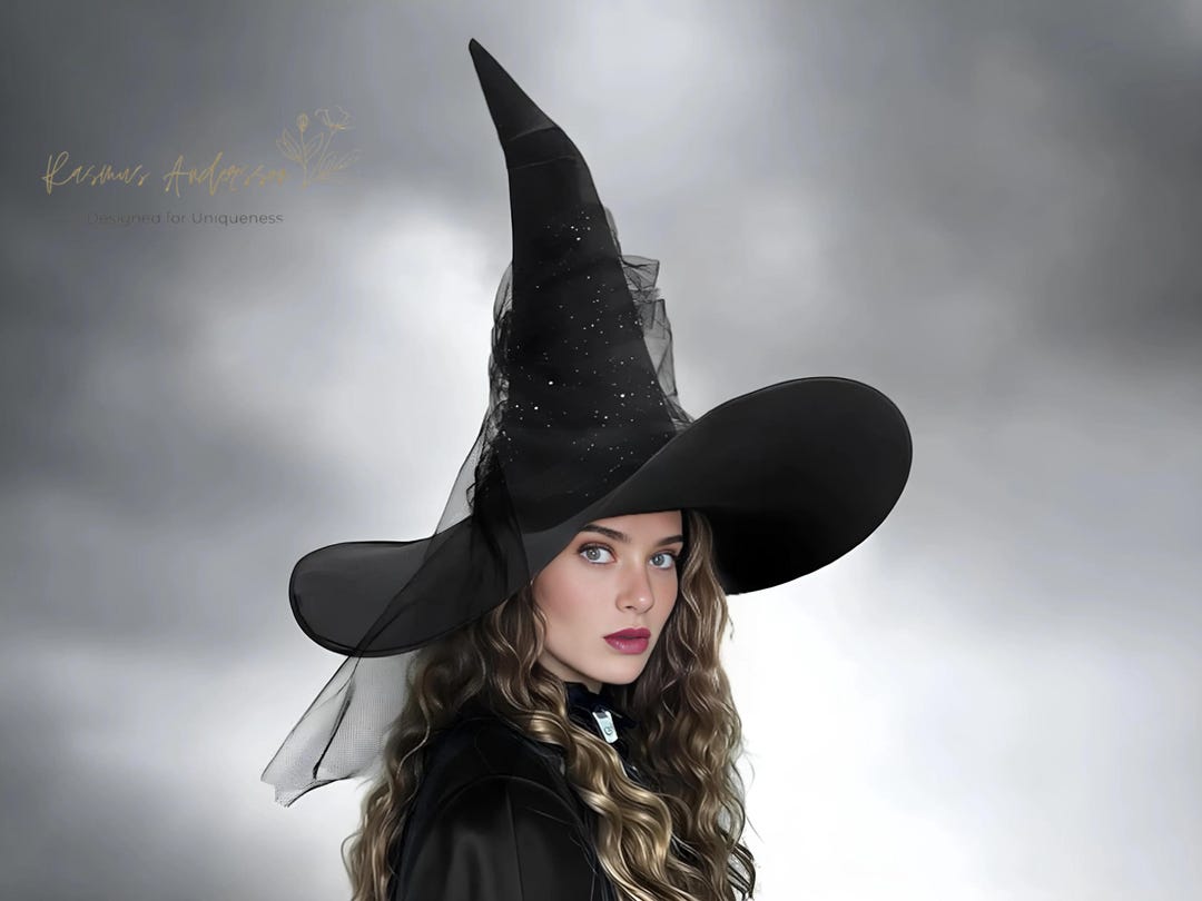 Halloween Witch Hat for Women Twisted Wizard Hat With Wide Brim Stylish ...