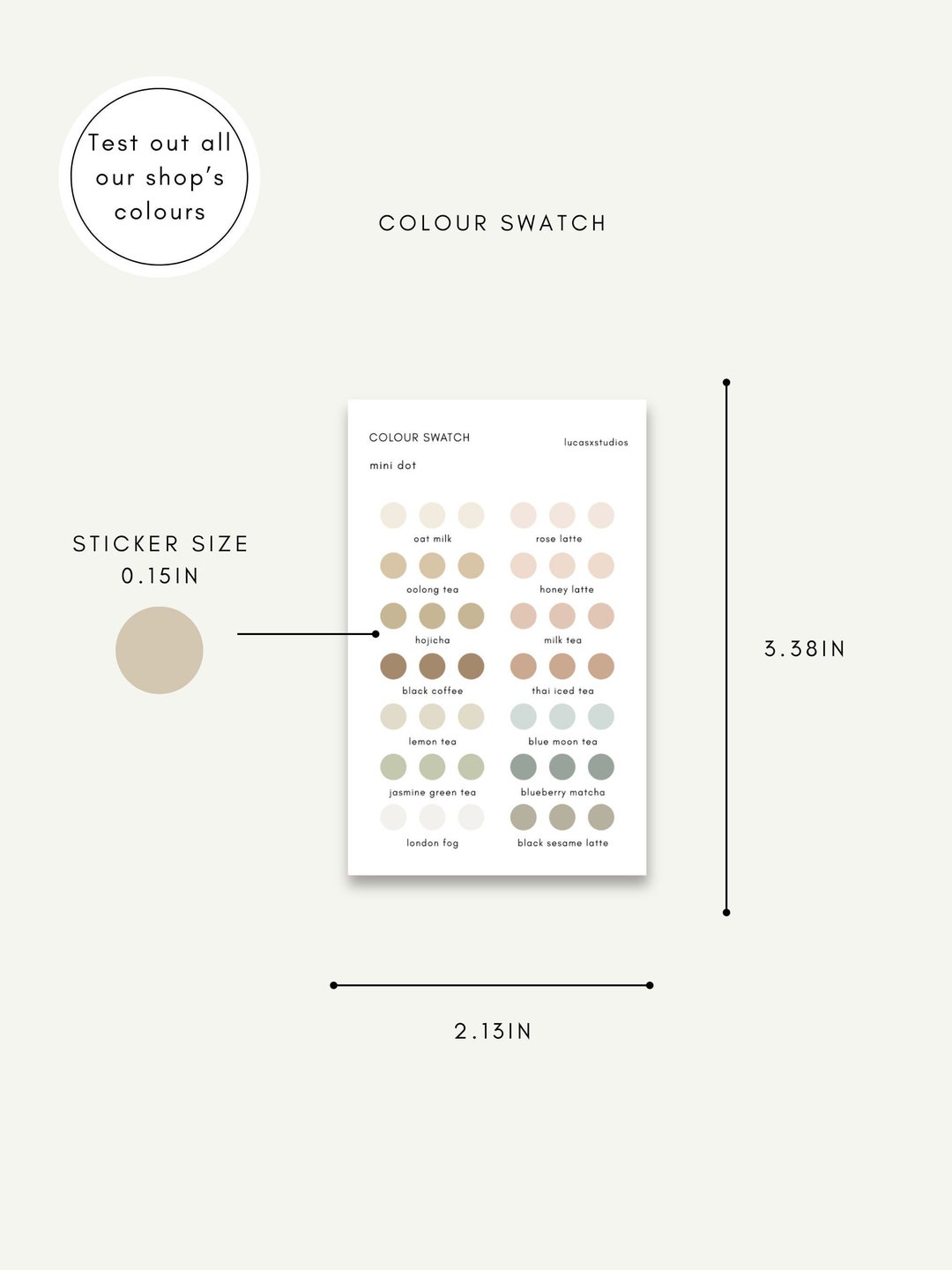 MATTE TRANSPARENT Colour Mini Dots - Minimal & Functional Stickers ...