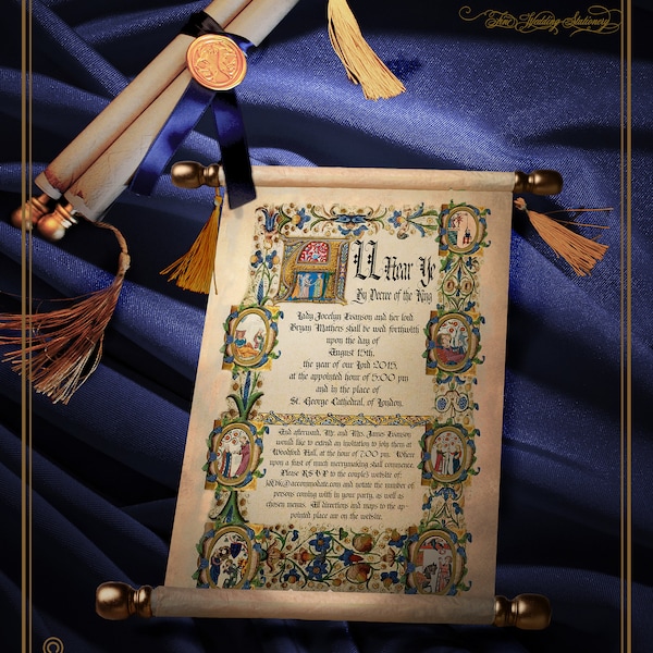 Medieval Scroll Invitation - Etsy
