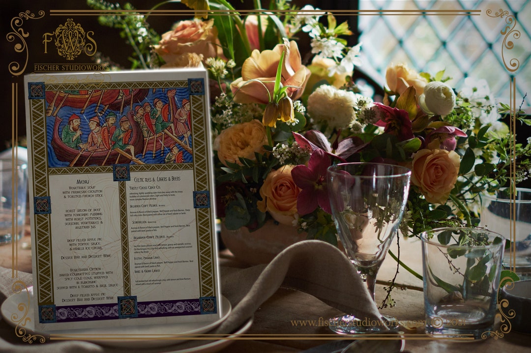 Medieval Viking Style Extra Large Table Menu for Weddings and Other ...