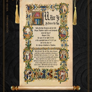 Medieval Wedding Invitation Scroll-rolled With Scroll Rods - Etsy