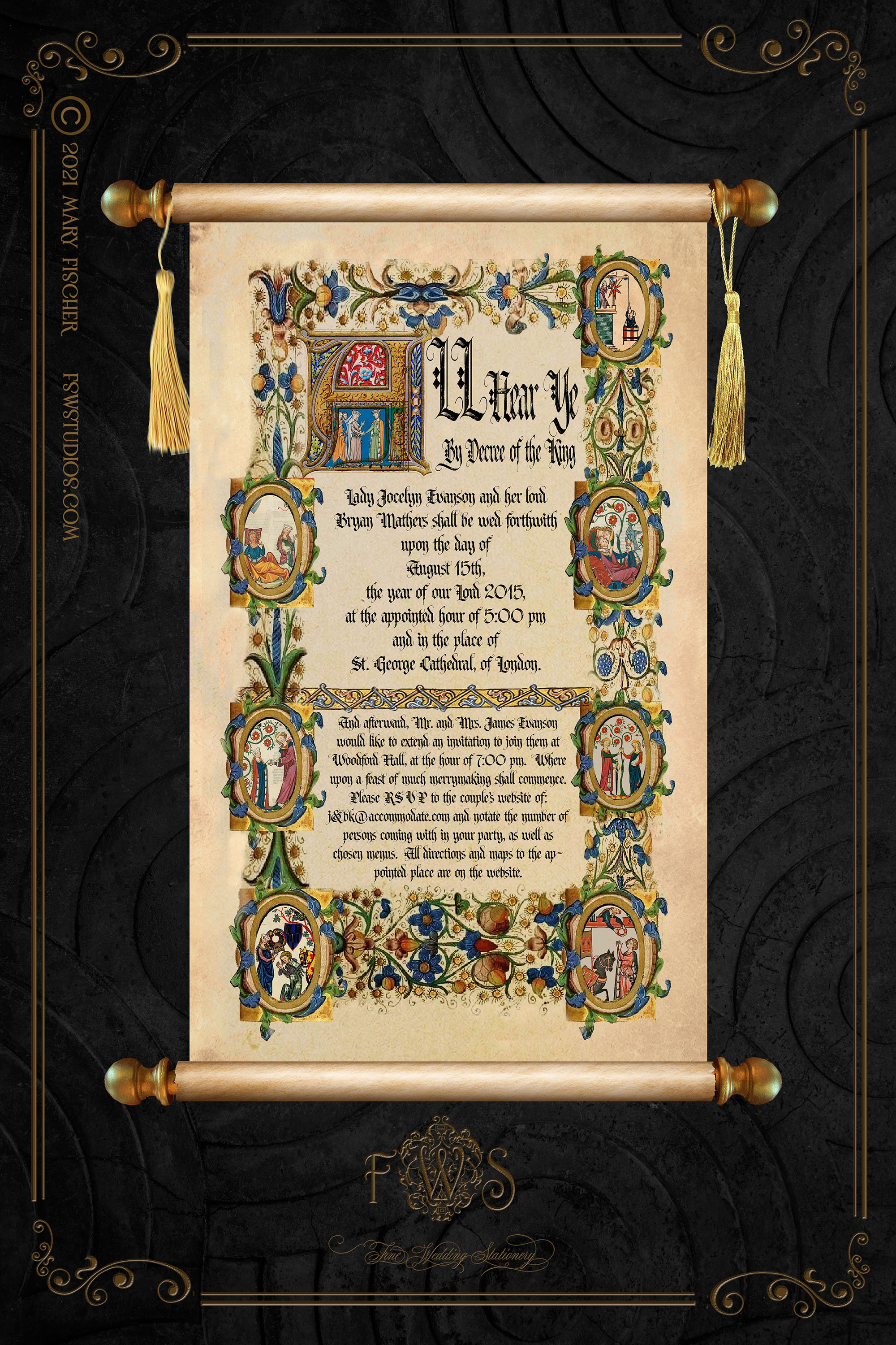 Medieval Wedding Invitation Scroll-rolled With Scroll Rods - Etsy Australia