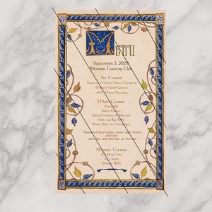 Medieval Menu Card for Wedding Receptions or Themed Events - Etsy