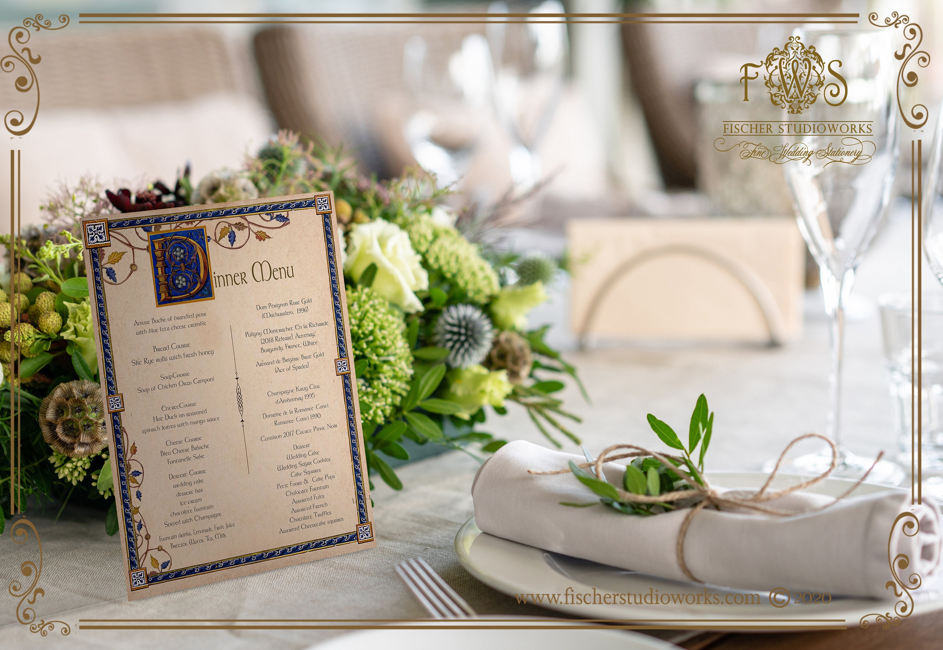 Medieval Codex Extra Large Table Menu For Weddings and events | Etsy