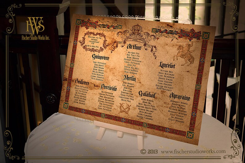 Medieval Wedding Table Plan Poster | Etsy