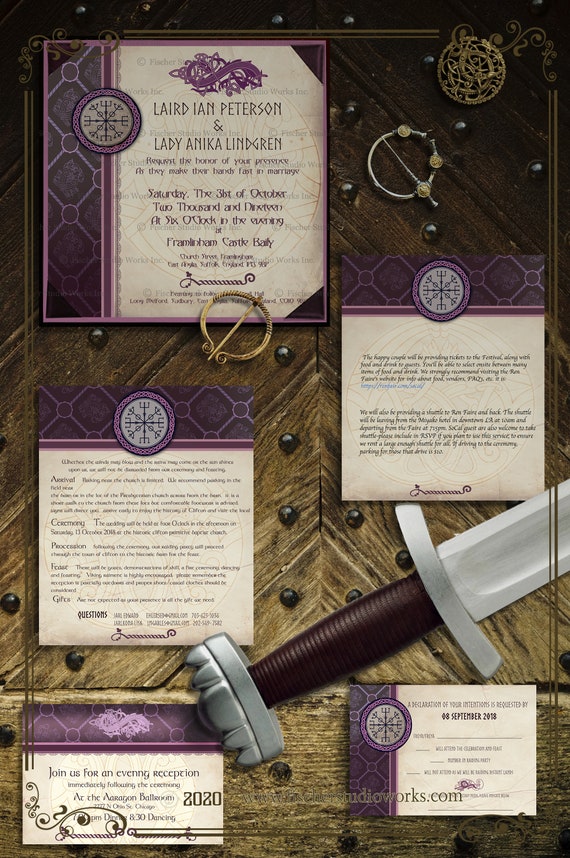 Invitations Paper & Party Supplies Paper Viking Dragon Runes Parchment ...