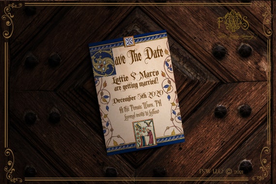 Medieval Wedding Postcards Foil Wedding Invitations | 300+ Super Cute