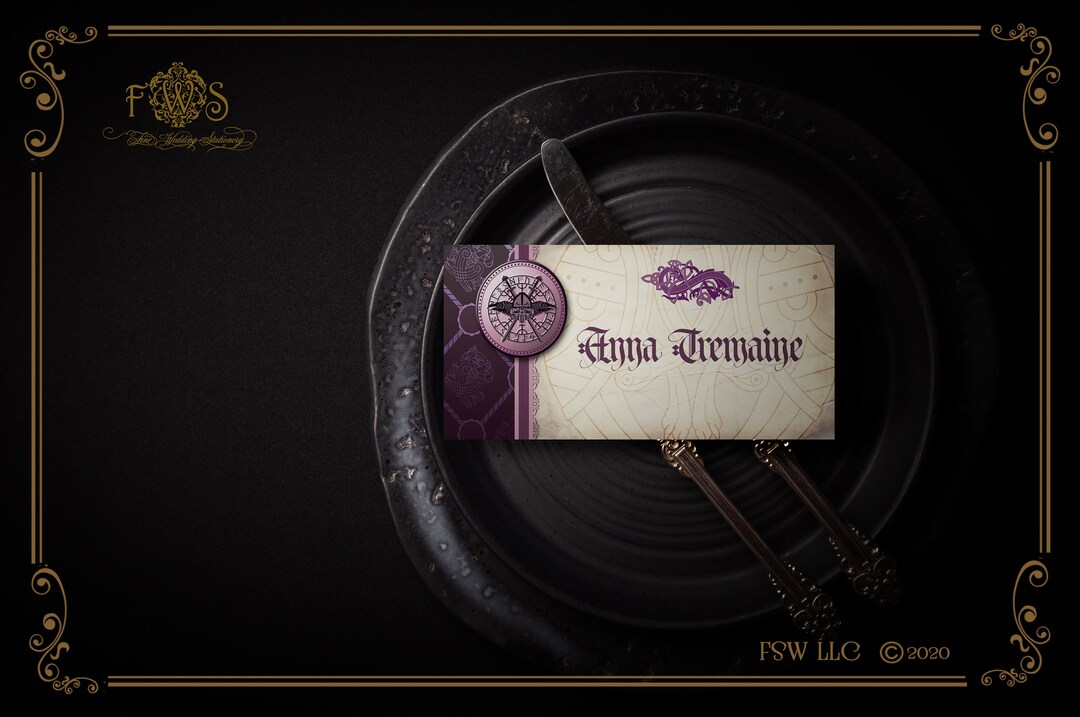 Place Setting Cards for Medieval Viking Style Feast or Wedding Table ...