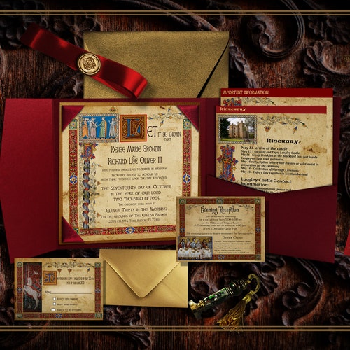 Medieval Wedding Invitation Scroll-rolled With Scroll Rods - Etsy