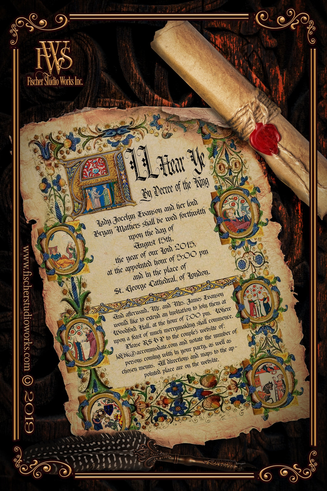 Medieval Wedding Invitation Scroll-rolled Without Scroll Rods - Etsy