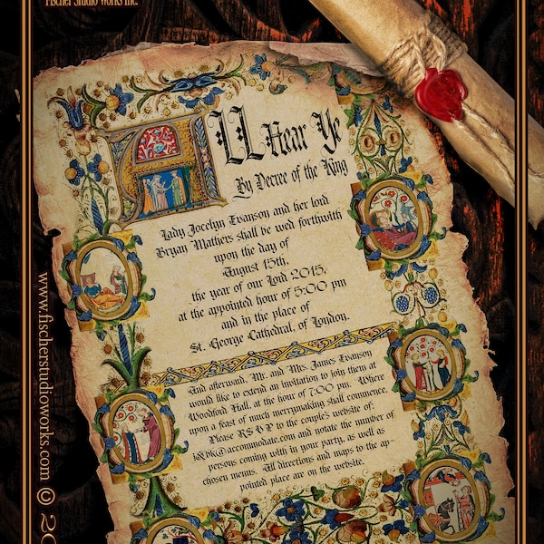 Medieval Scroll Invitation - Etsy