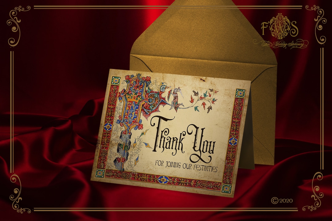 Medieval Pack of Thank You Note Cards - Etsy