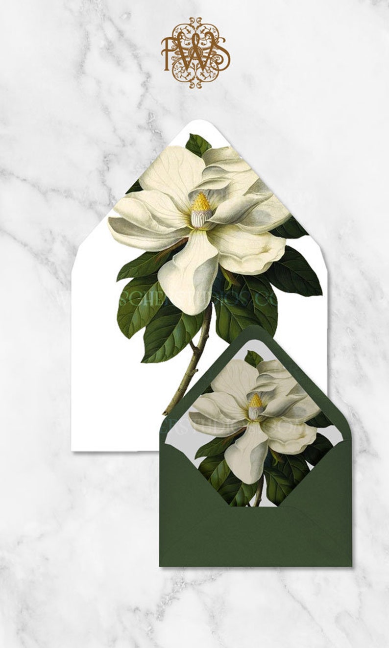 Magnolia Wedding Invitation Southern Style Weddings - Etsy