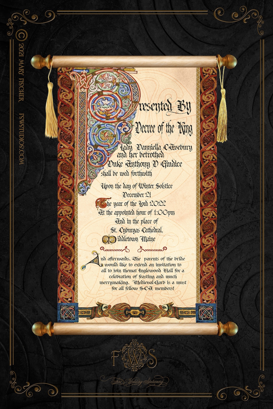 Medieval Wedding Invitation Scroll | Viking Wedding Scroll | Wedding ...