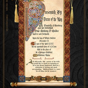 Medieval Wedding Invitation Scroll Viking Wedding Scroll Wedding Scroll ...